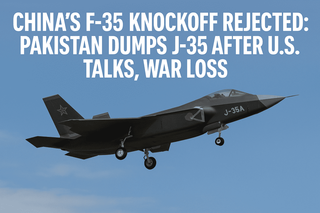 Pakistan dumps Chinese J-35 jet after U.S. pressure and India war setback