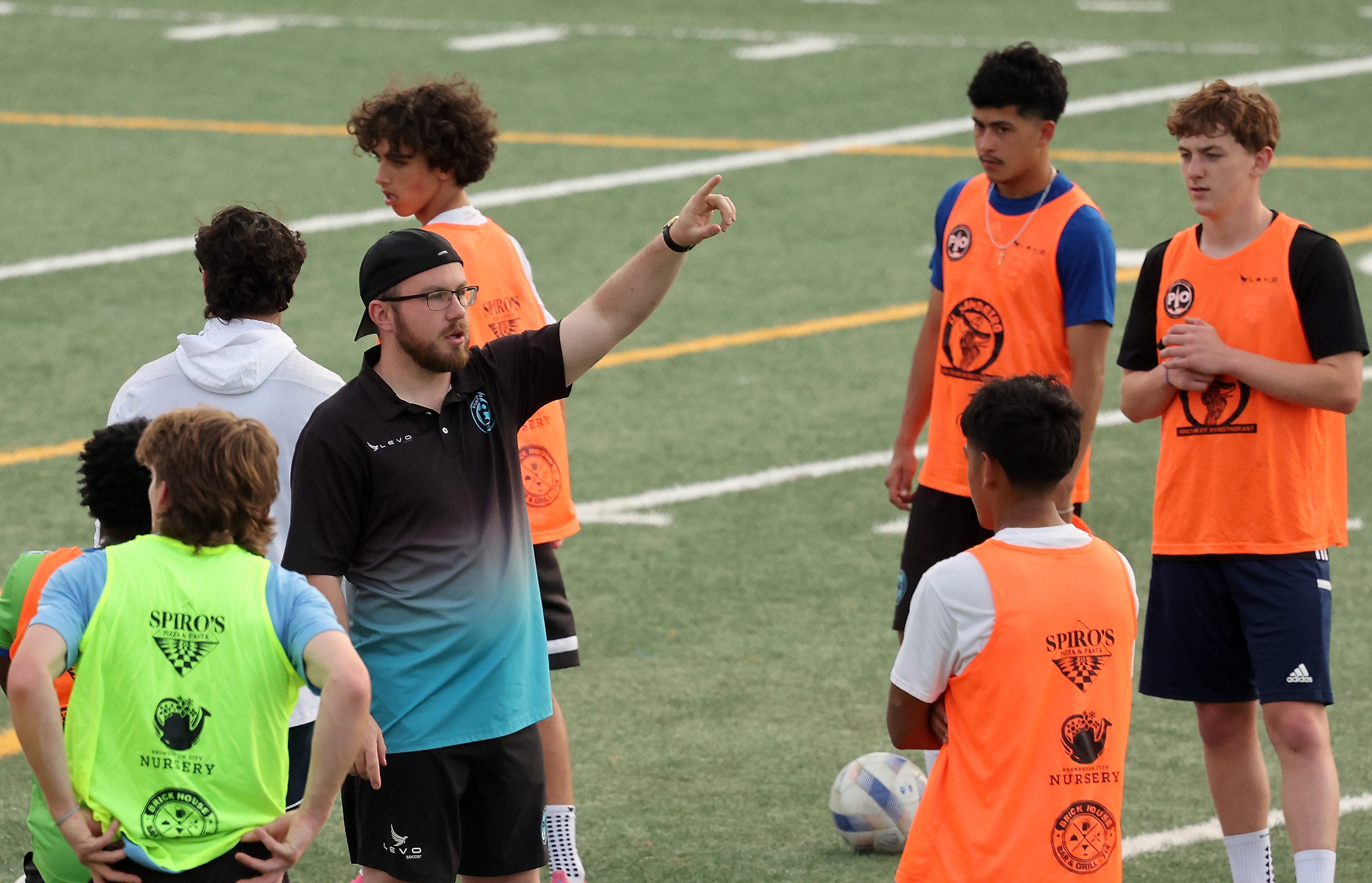 Port Orchard FC playing 'road' soccer game at Bremerton Memorial Stadium