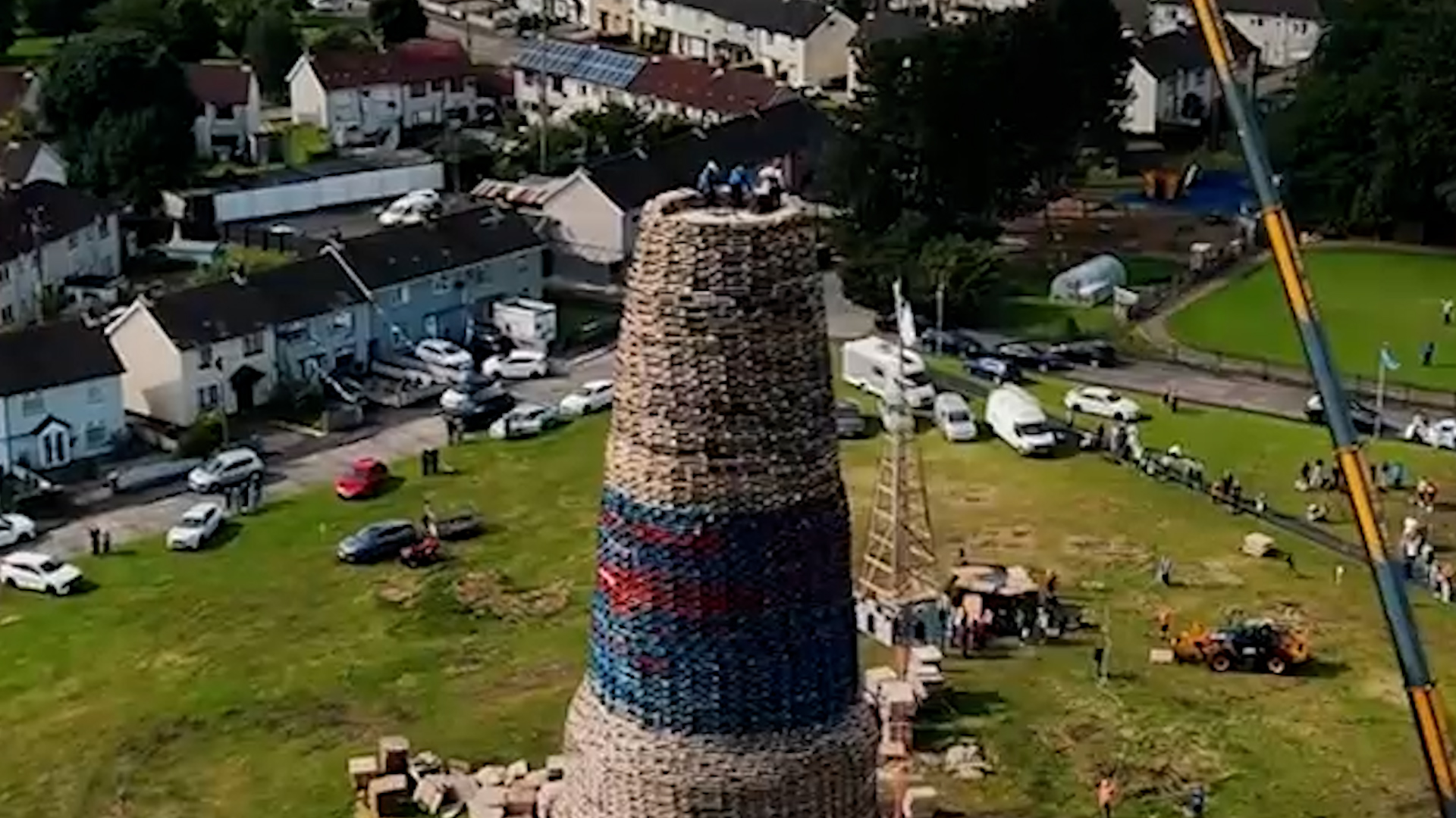 Dozens of bonfires built across Northern Ireland for annual tradition