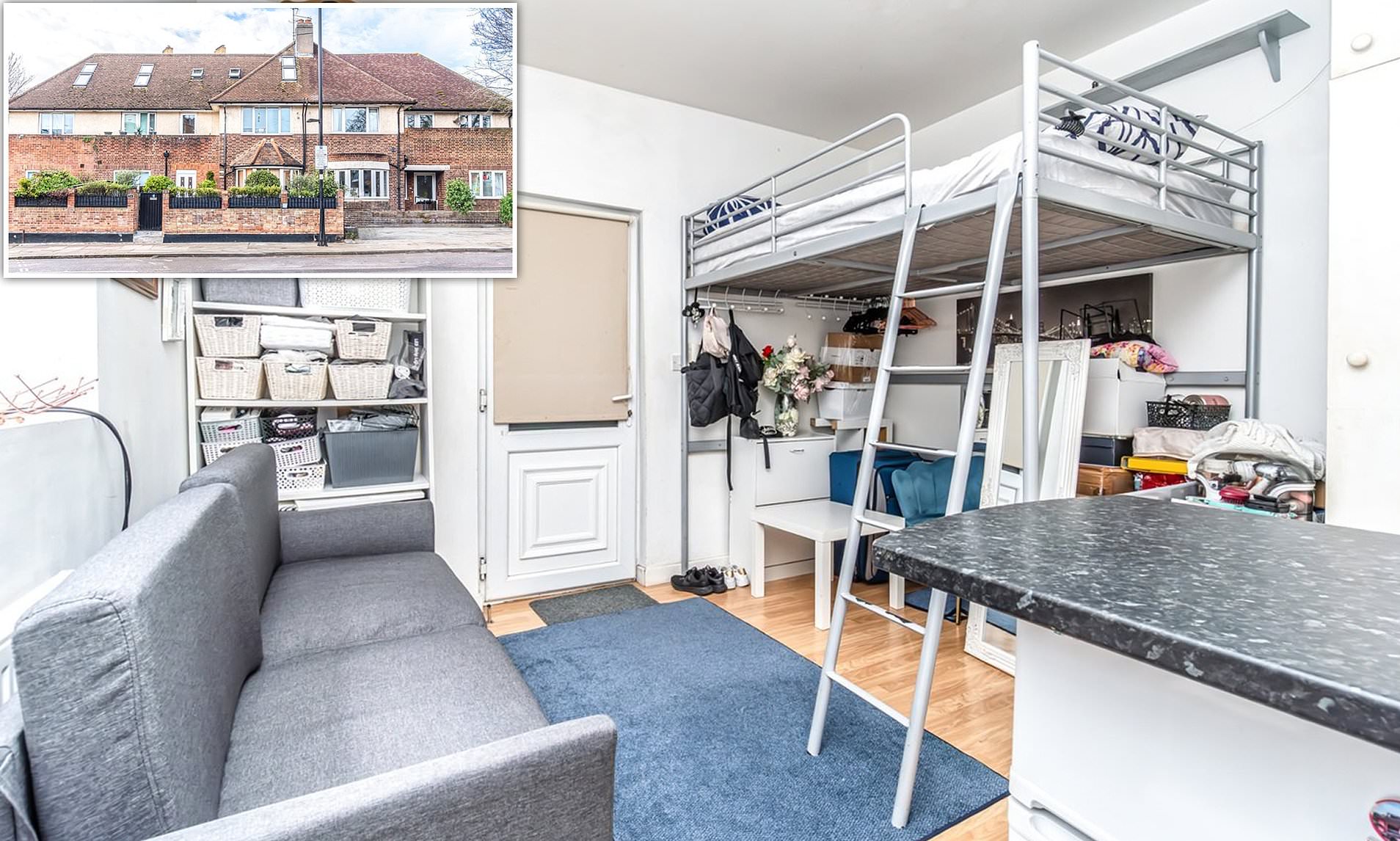 Snuggle up! Tiny studio flat costing £1,250 a month so small that ...