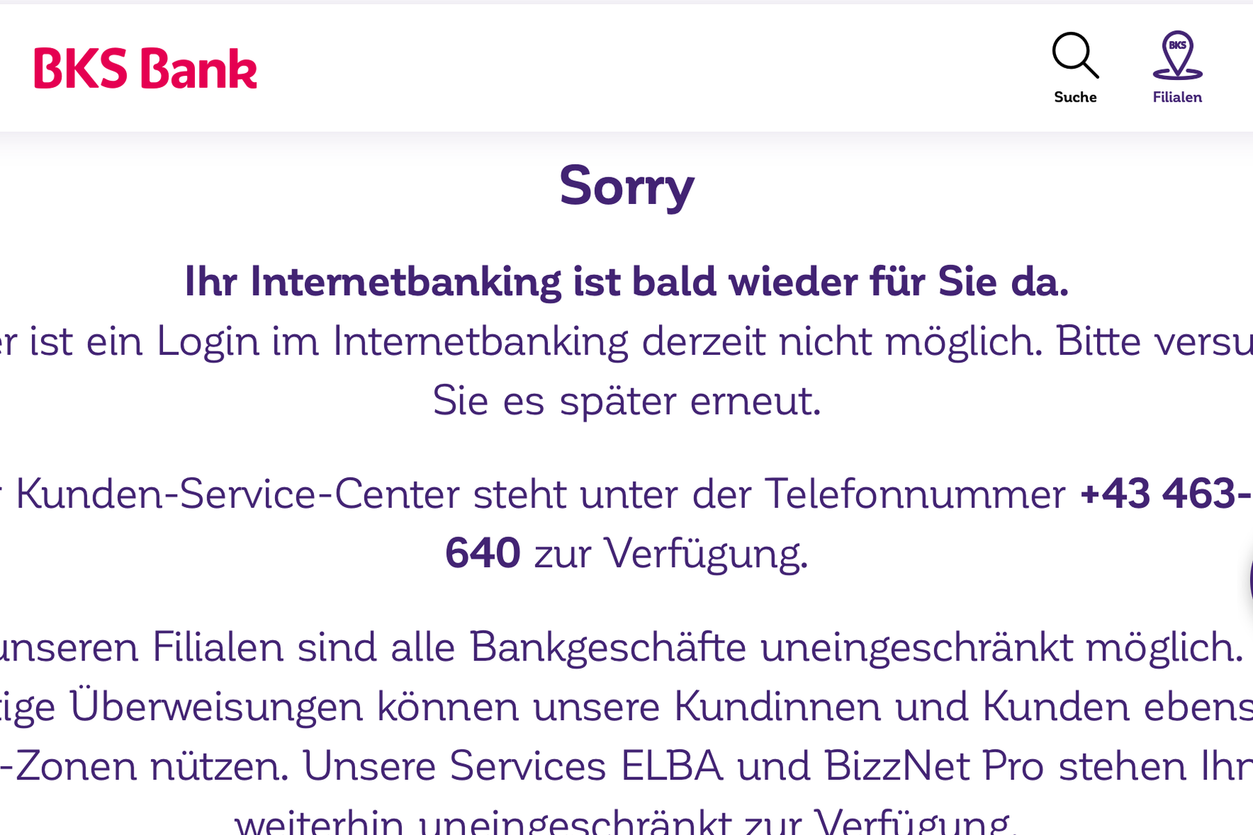 Seit Tagen: Weiterhin Probleme mit dem Internetbanking der BKS Bank