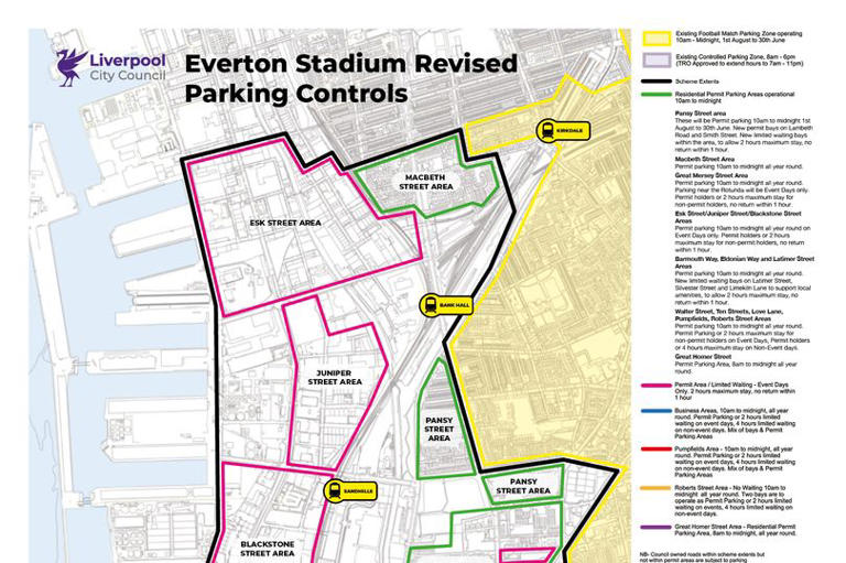 New map details changes to Everton Bramley-Moore parking scheme