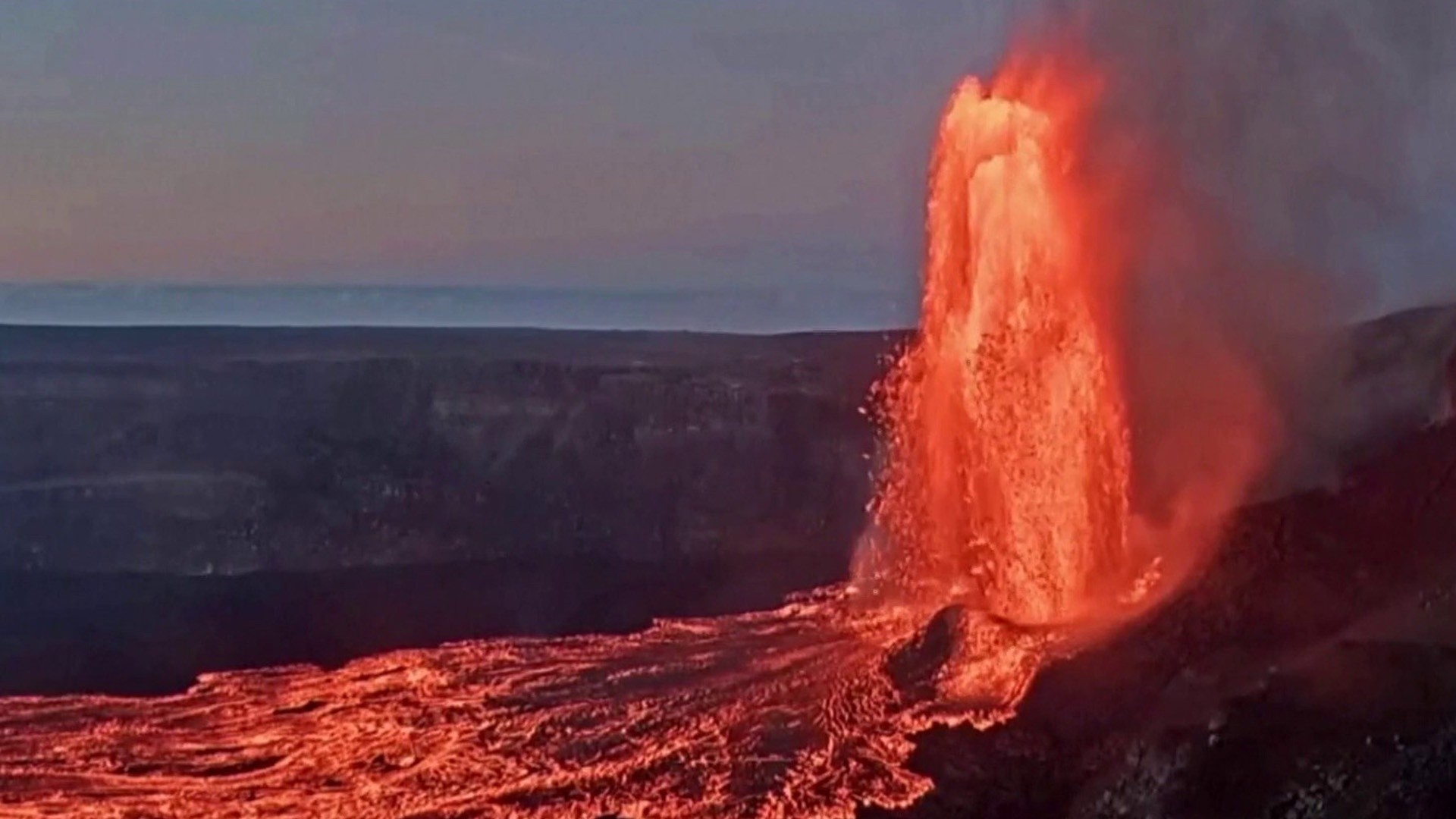 Lava Fountains Soar 1,200 Ft. After Mount Kilauea Volcano Erupts