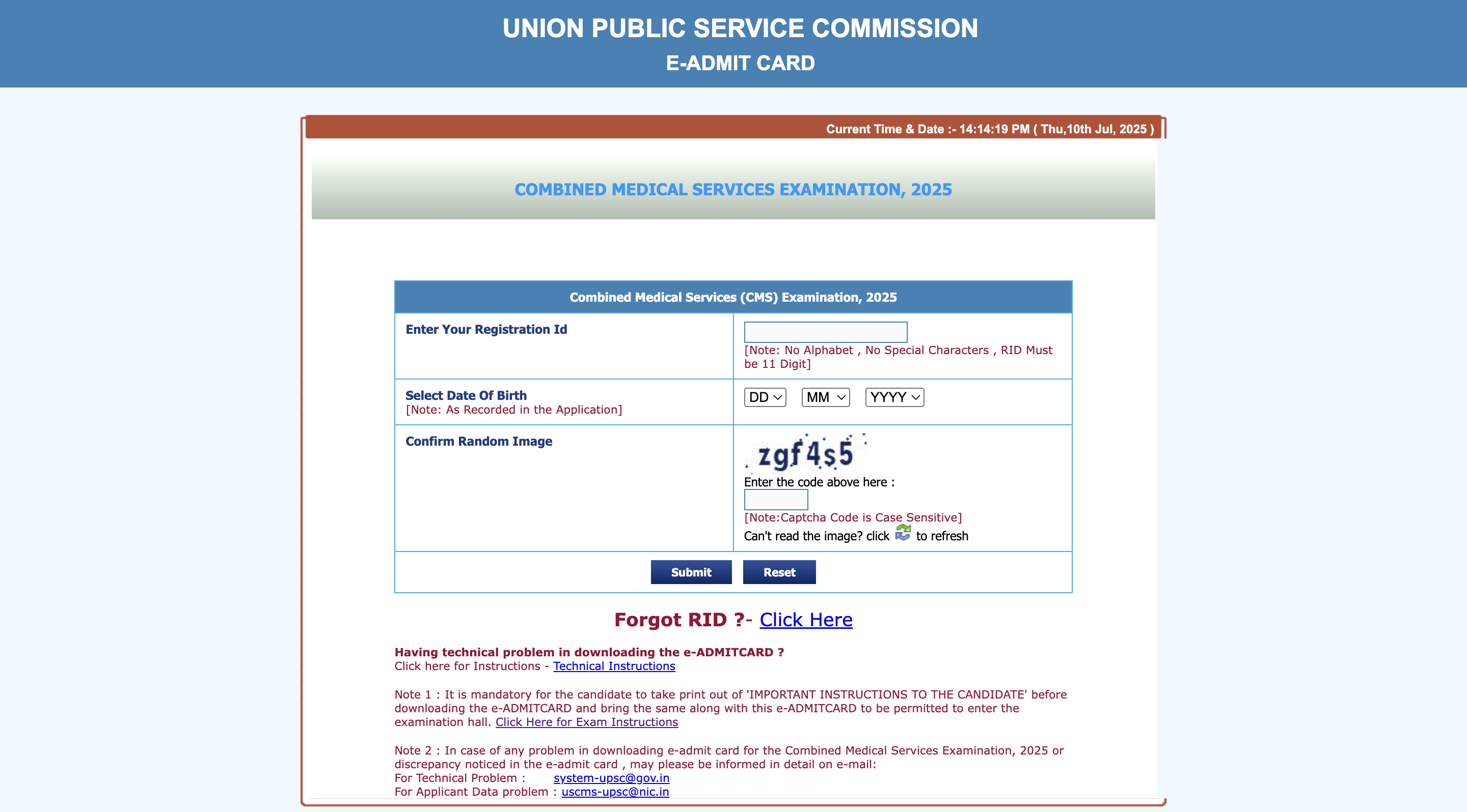 UPSC CMS admit card 2025 released at upsc.gov.in: Check direct link and ...