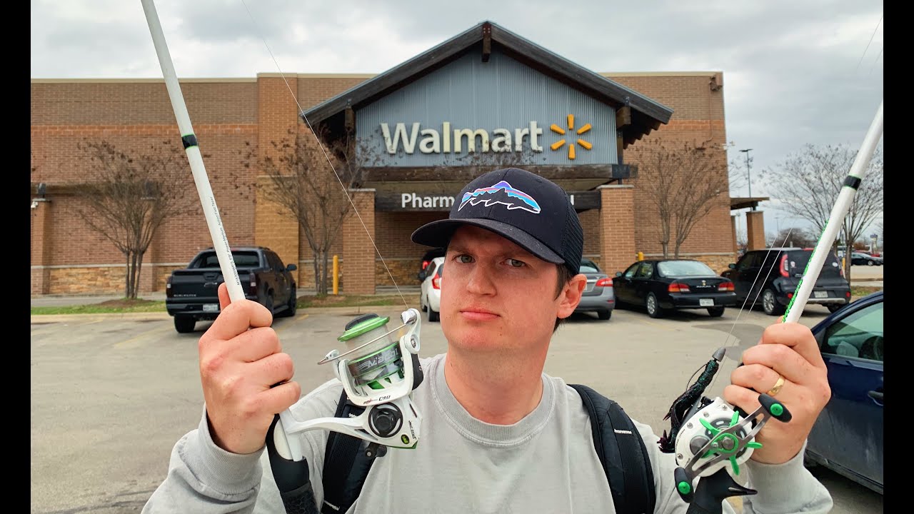 Bass Fishing at Walmart! (I try to catch a BIG BASS with my hands!)
