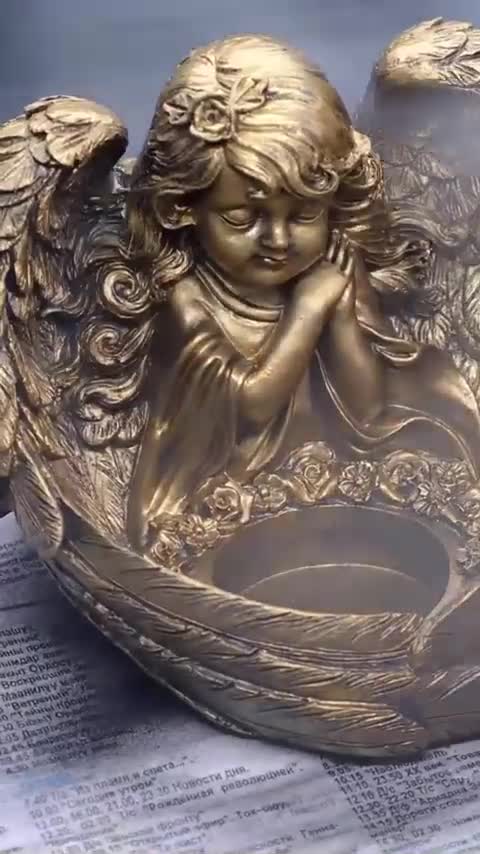 Plaster angel painting and final reveal
