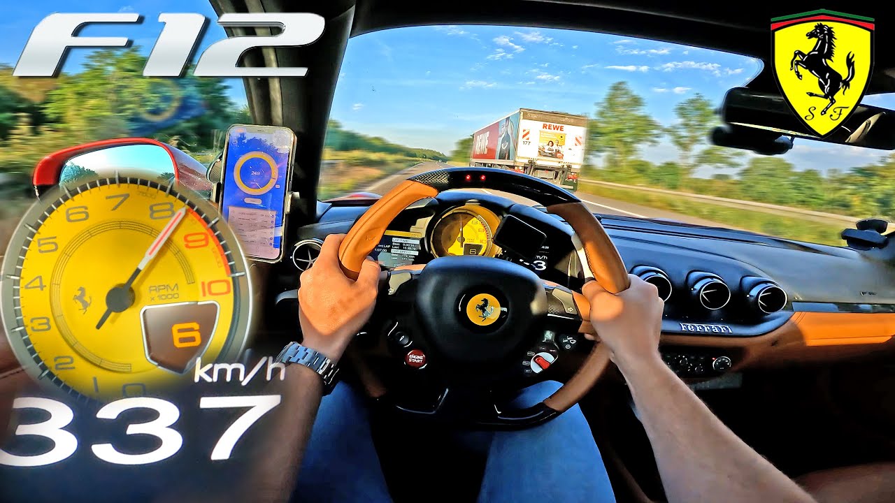 740HP Ferrari V12 at 8500RPM | Autobahn POV & High-Rev Madness