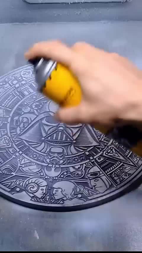 Star Wars plaster mandala with a new painted look