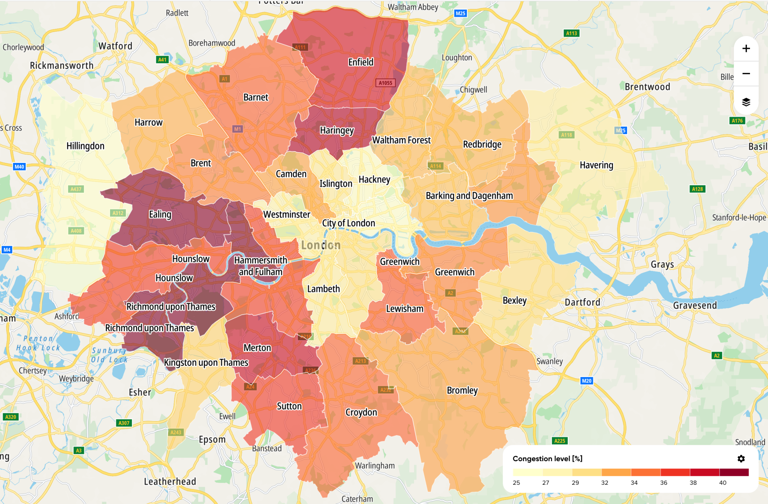 New traffic map reveals London's most congested areas