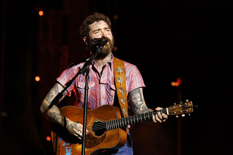 Post Malone Falls Off Stage During Concert