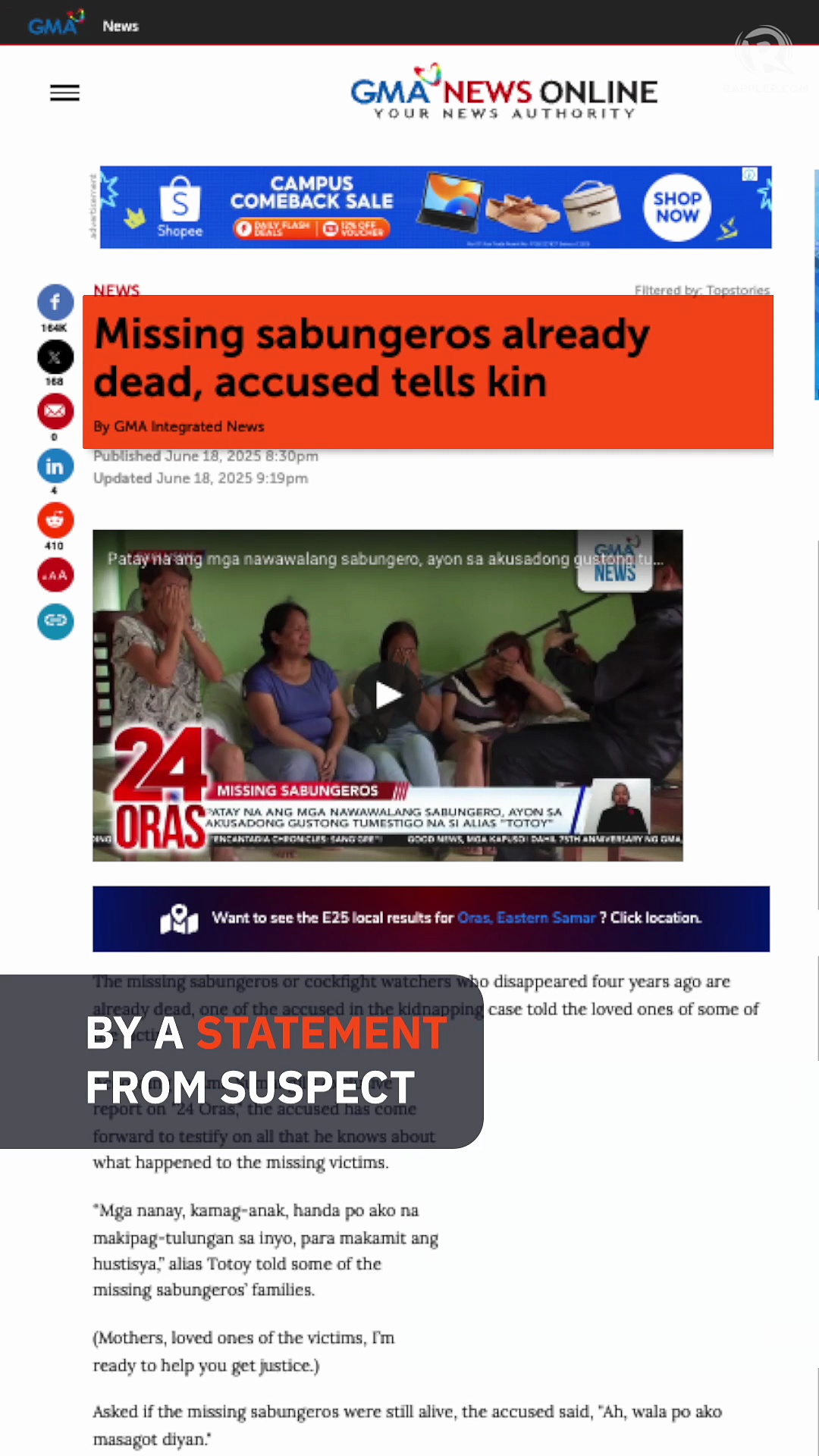 Search for missing sabungeros begins in Taal Lake