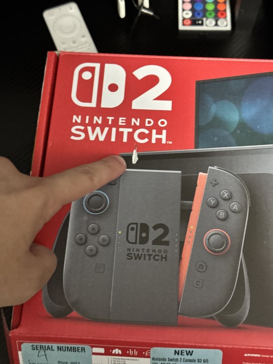 Nintendo Switch 2 with staple puncture up for auction by GameStop