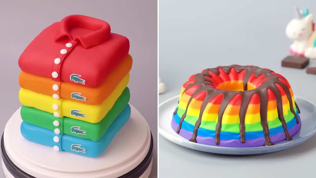 Colorful Cake Creations: Rainbow Shirt & Drip Bundt Cake That Steal the ...