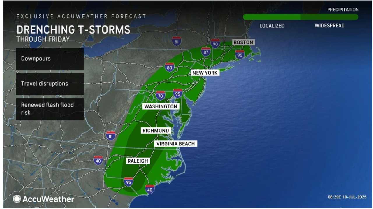 Threat For Spotty Storms Will Linger Amid Humid Air Mass: 5-Day Forecast