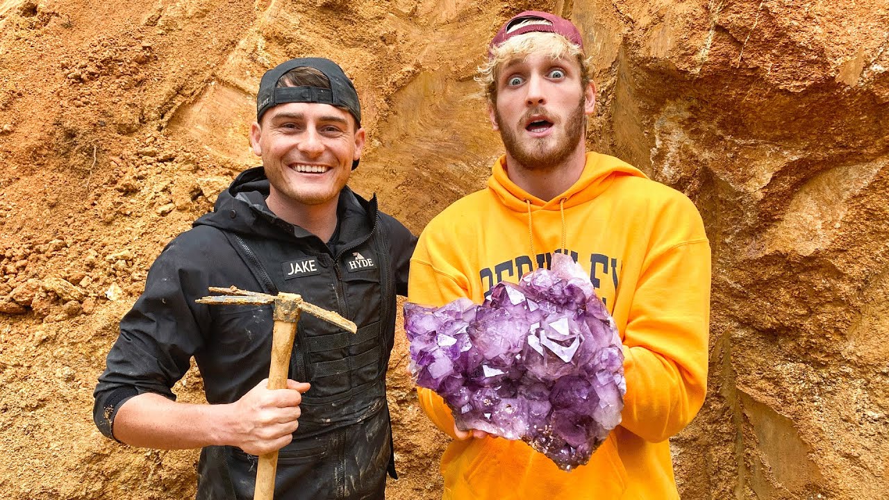 Logan Paul Discovers $100,000 Amethyst Crystal in Private Dig
