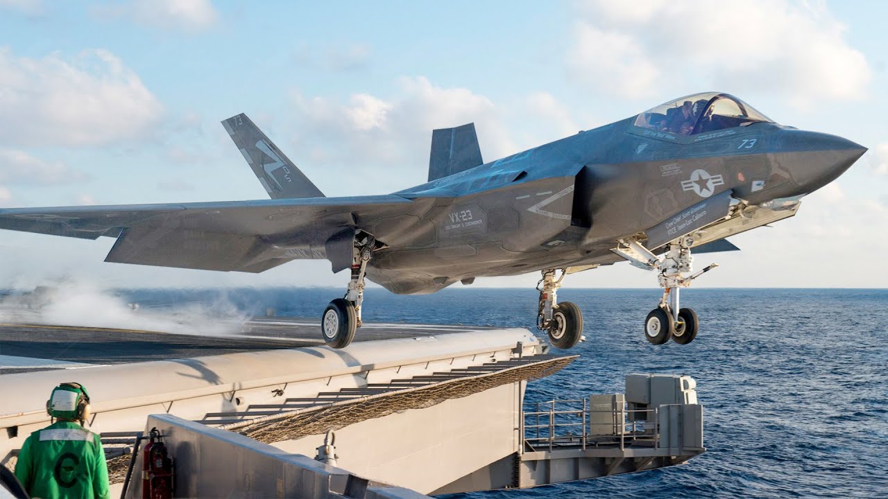 Stunning F-35 Catapult Launch from US Navy Carrier in Open Sea
