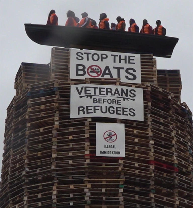 Police will not assist in removal of contentious bonfire in Belfast