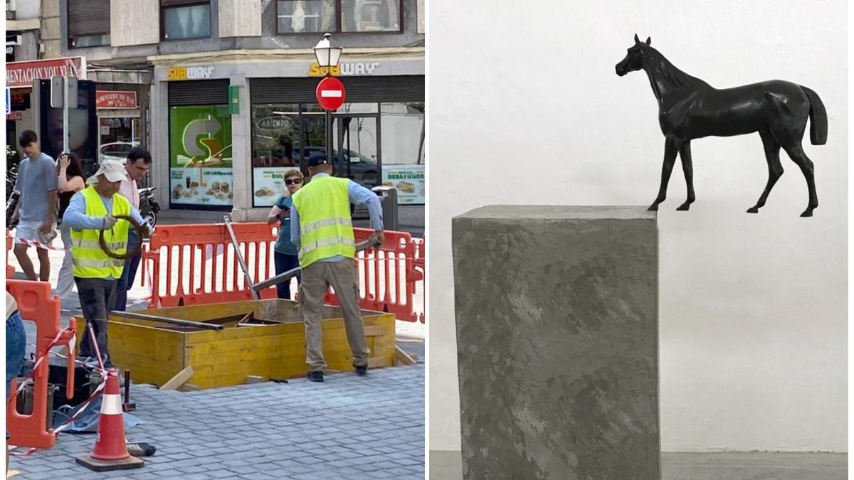 La escultura a caballo que un hotel de lujo coloca junto a la Gran Vía ...