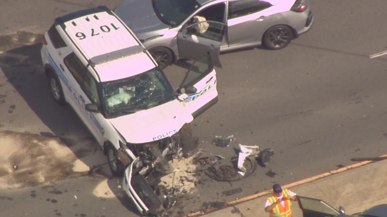 CMPD cruiser’s front end nearly ripped off in multi-vehicle wreck at ...