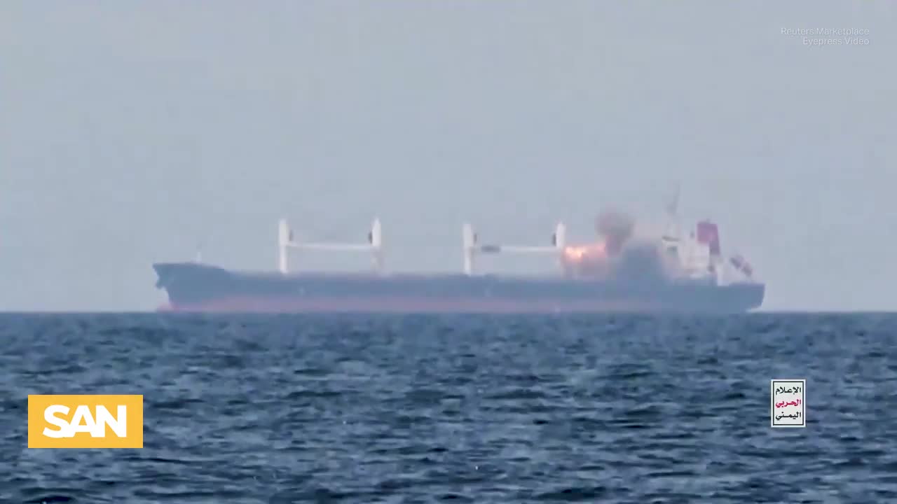 Videos show Houthi rebels sinking cargo ships in back-to-back strikes