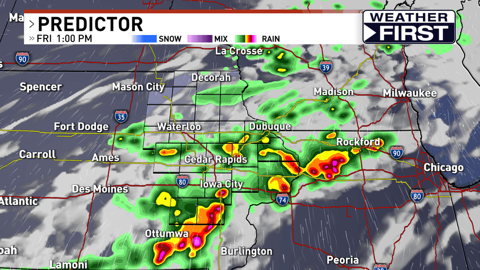 Rounds of storms to end the week in eastern Iowa with hail, strong ...