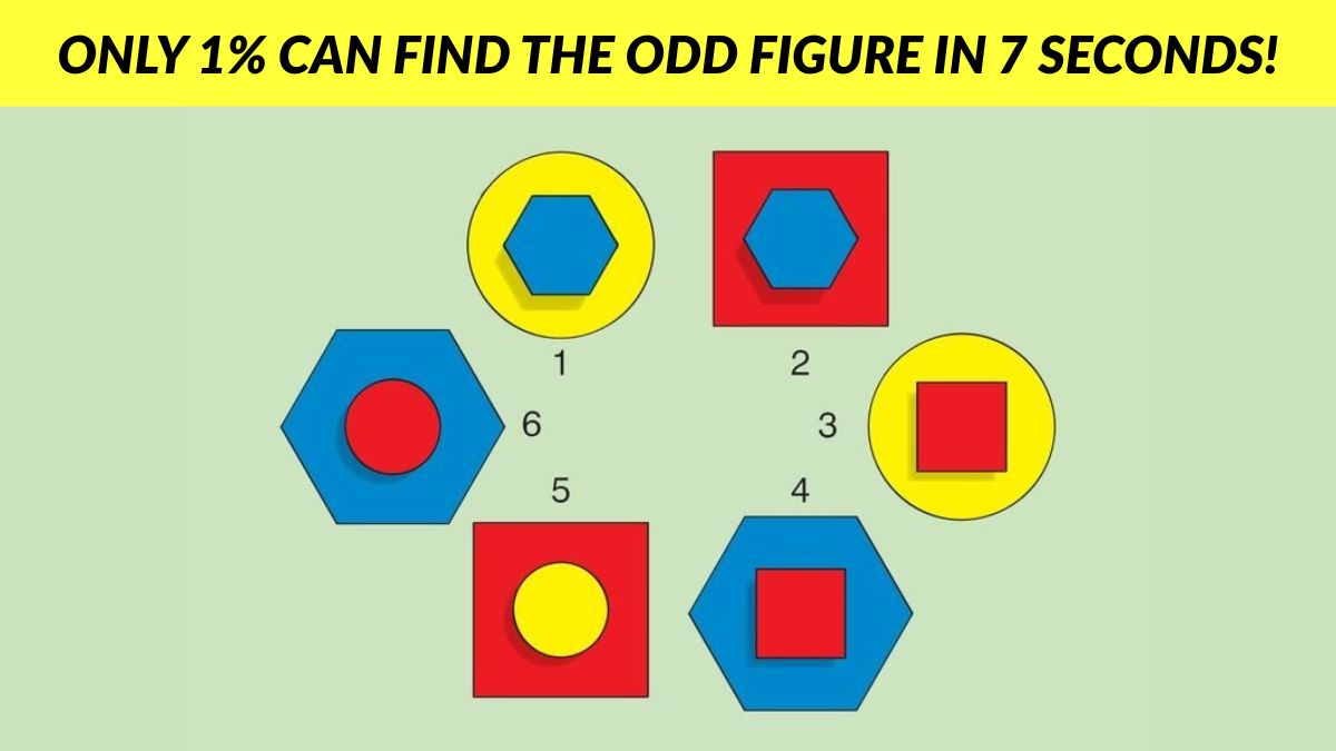 Brain Teaser IQ Test: Only 1% With High IQ Can Find the Odd Figure in 7 ...
