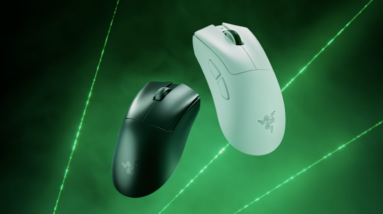 Razer's DeathAdder V4 Pro gaming mouse features an optical scrolling wheel