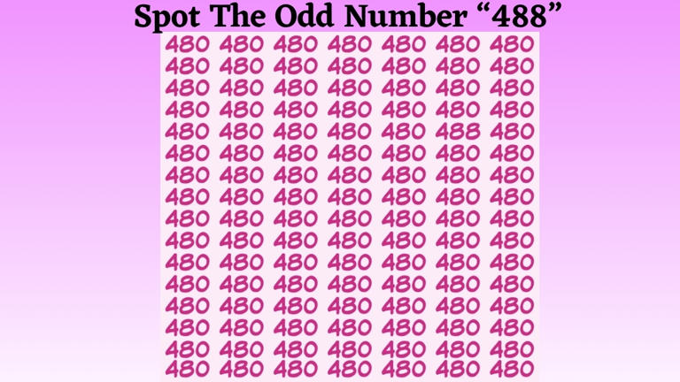 Only Those Who Possess 20/20 Eye Vision Can Spot The Odd Number “488 ...