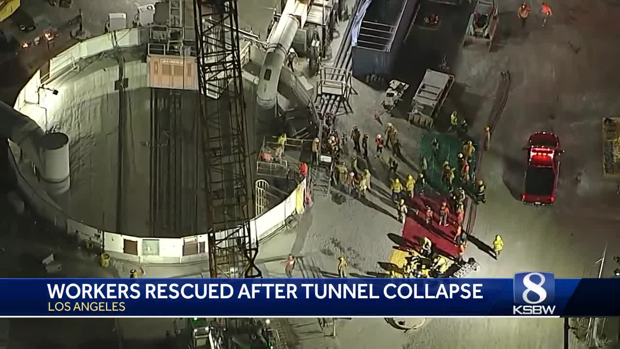 Los Angeles tunnel collapse traps 31 workers in tense rescue