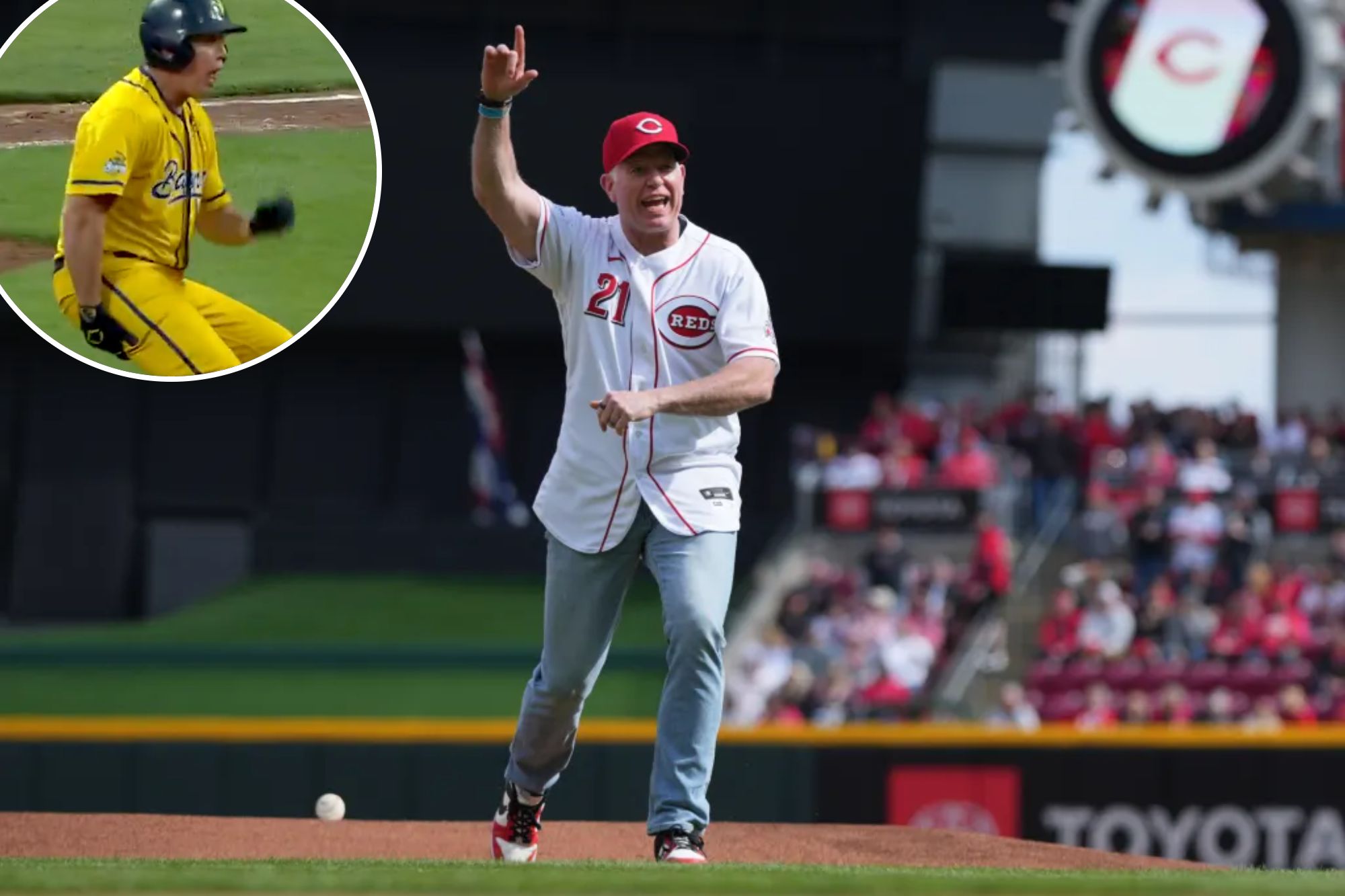 Sean Casey shows injury nightmare after one Savannah Bananas at-bat ...
