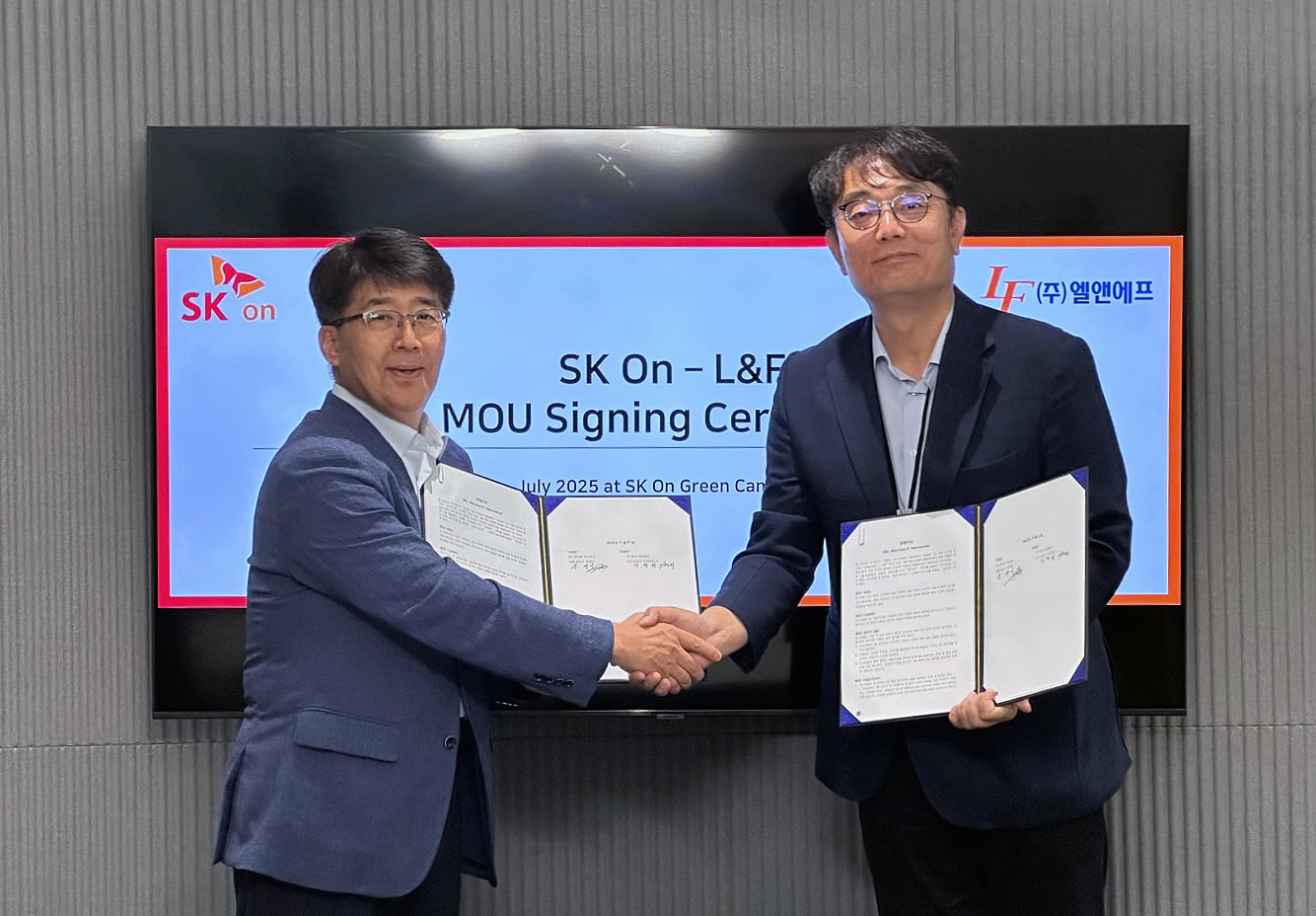 SK온·엘앤에프, LFP 양극제 MOU 체결…북미 ESS용 배터리 시장 진출 본격화