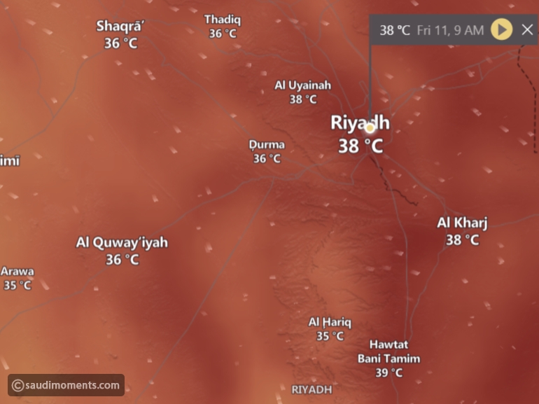 Riyadh Weather: 44 °C High, 5% Humidity – July 11, 2025