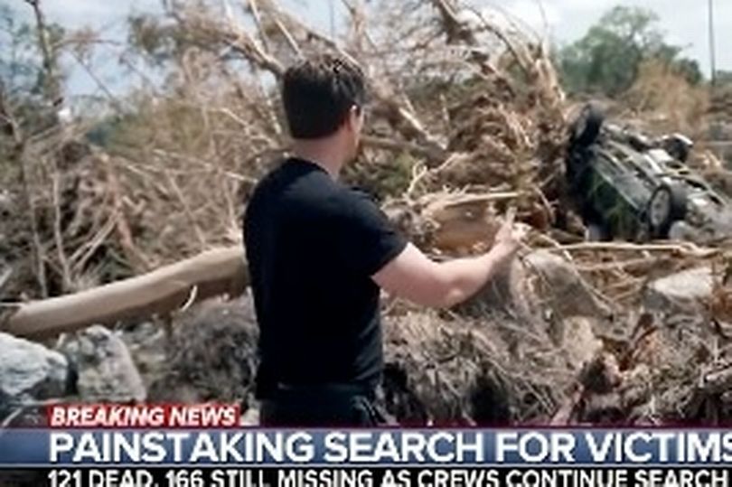 Watch the moment ABC anchor Trevor Ault shows the wreckage from ...