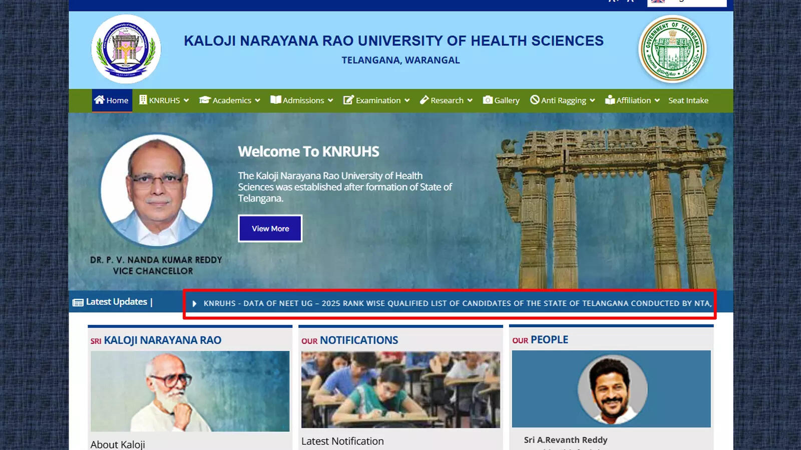 NEET UG 2025: KNRUHS Telangana candidates' rank-wise list released ...