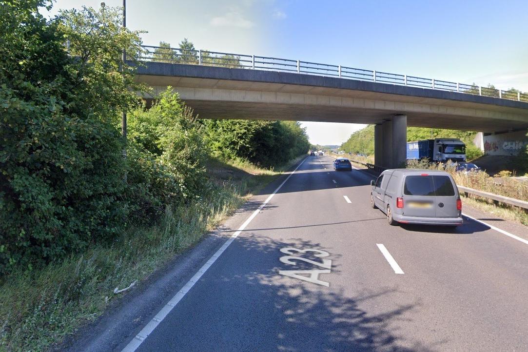 One lane closed on A23: slow traffic reported on section of main road ...