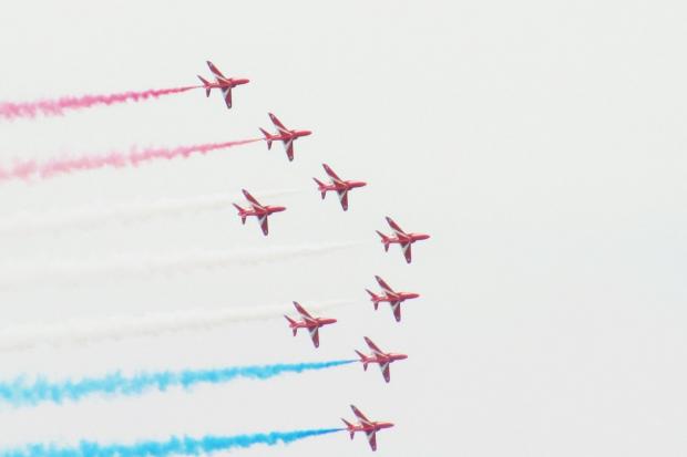 Red Arrows flying over the Island again today - flight path and timings