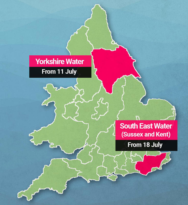 Hosepipe bans hit millions as water shortages worsen