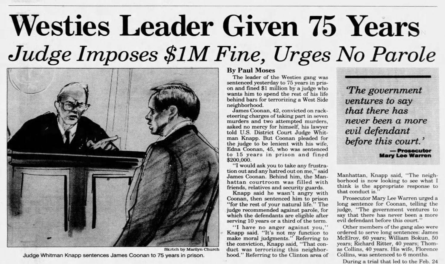 Appeal Denied — Westies Boss Jimmy Coonan Loses Latest Bid for Early ...