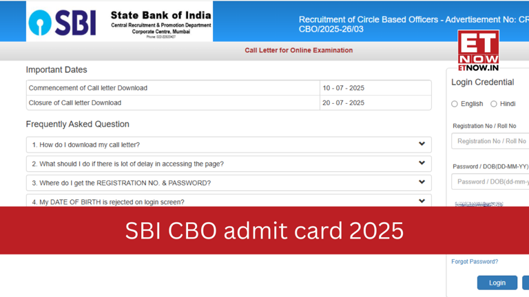 SBI CBO admit card 2025 out at sbi.co.in; How to download hall ticket PDF