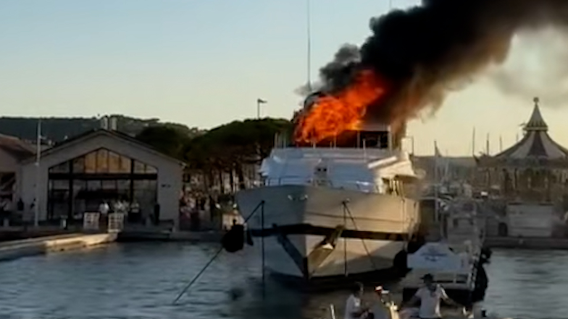 Luxury £80m superyacht bursts into flames while docked in St Tropez
