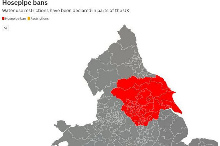 New map shows exact locations hit by hosepipe ban amid sweltering heatwave