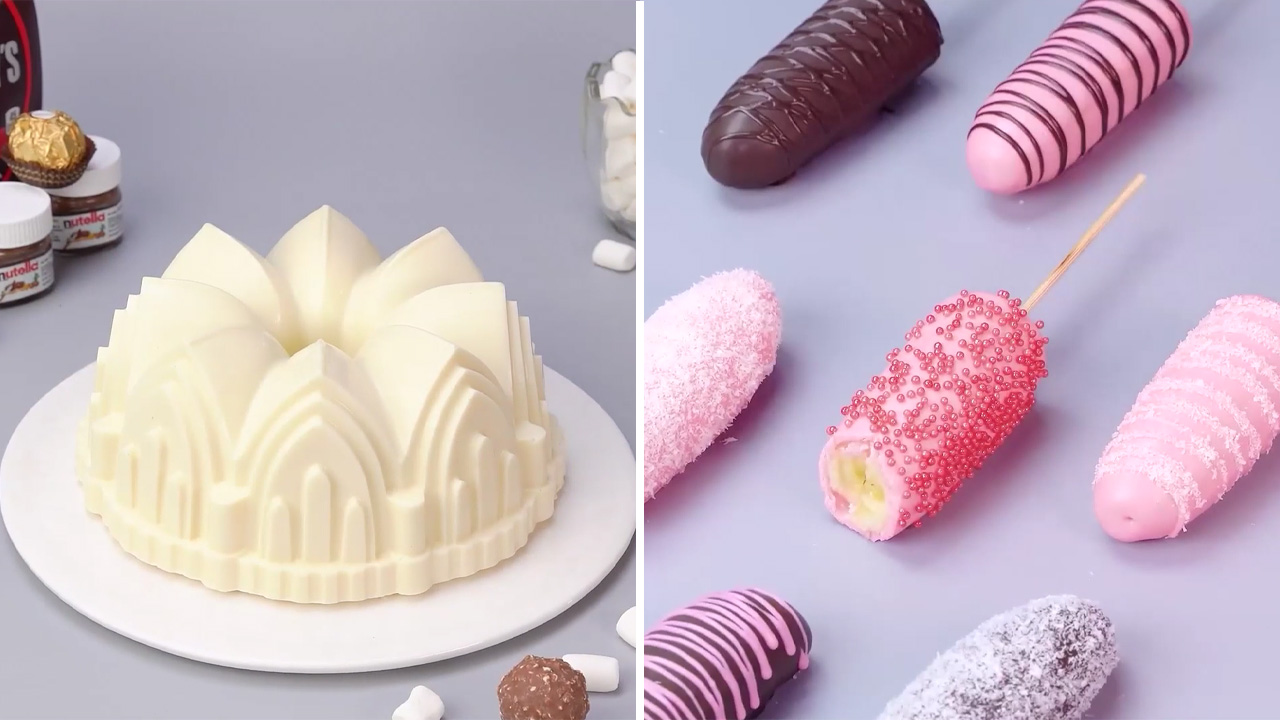 White Chocolate Cathedral Cake & Candy Banana Pops – Cake Videos