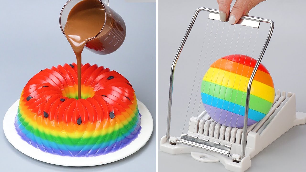 How to Make Rainbow Jelly Cake & Gelatin Sphere 🌈🍮 | Easy No-Bake ...