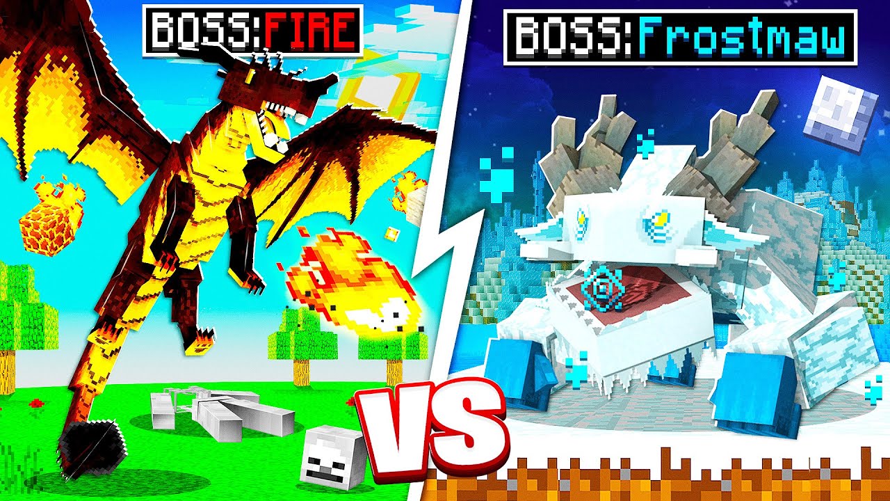 God dragon vs custom bosses in Minecraft!