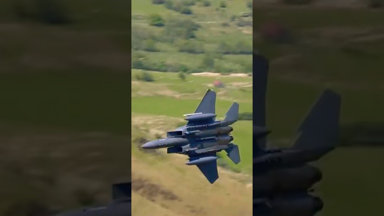 Low F-15 Jet Mach Loop Flybys