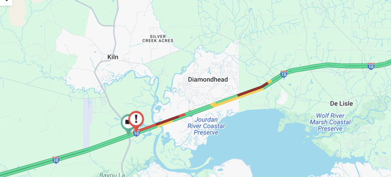 Crash slows drivers on I-10 in South MS. Delays could last for hours ...
