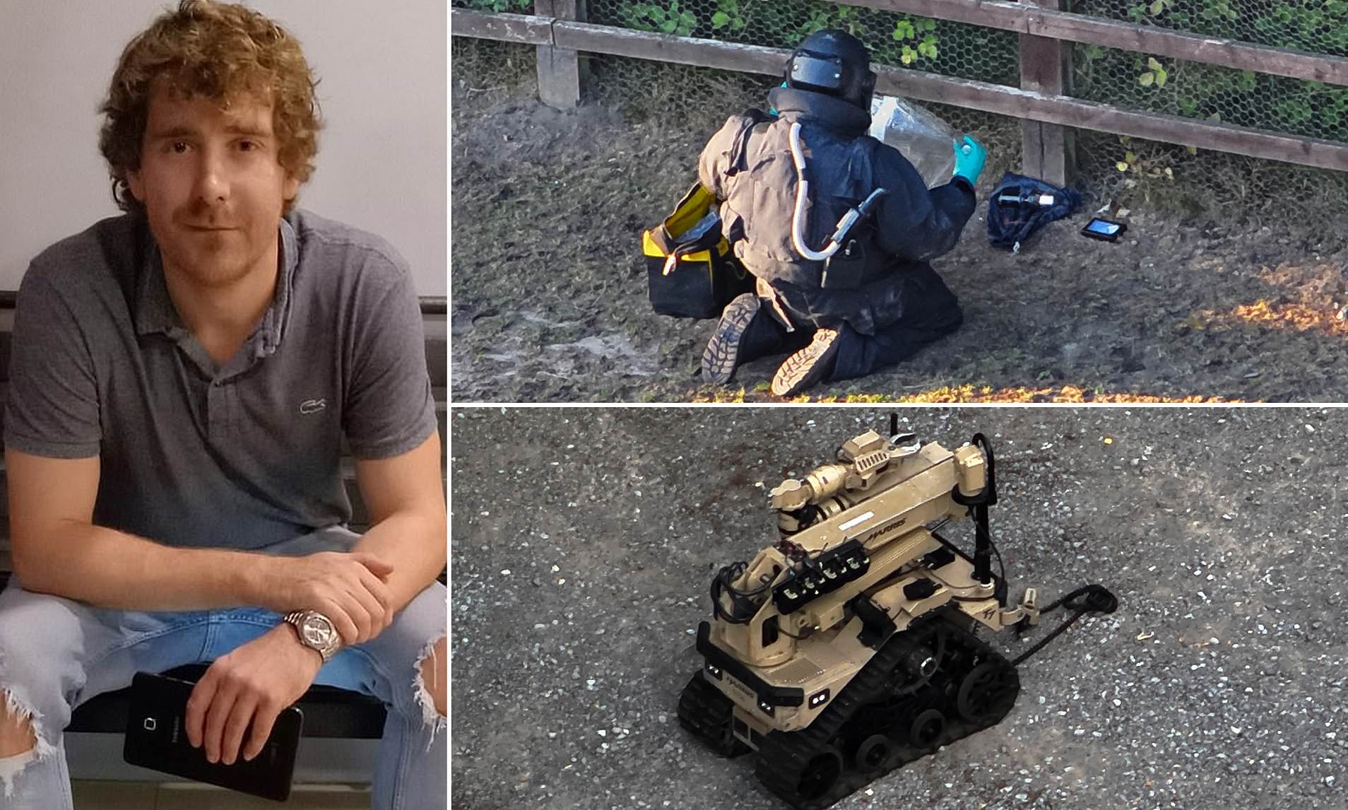 Bomb squad search area after police shot gas masked chainsaw-wielding ...