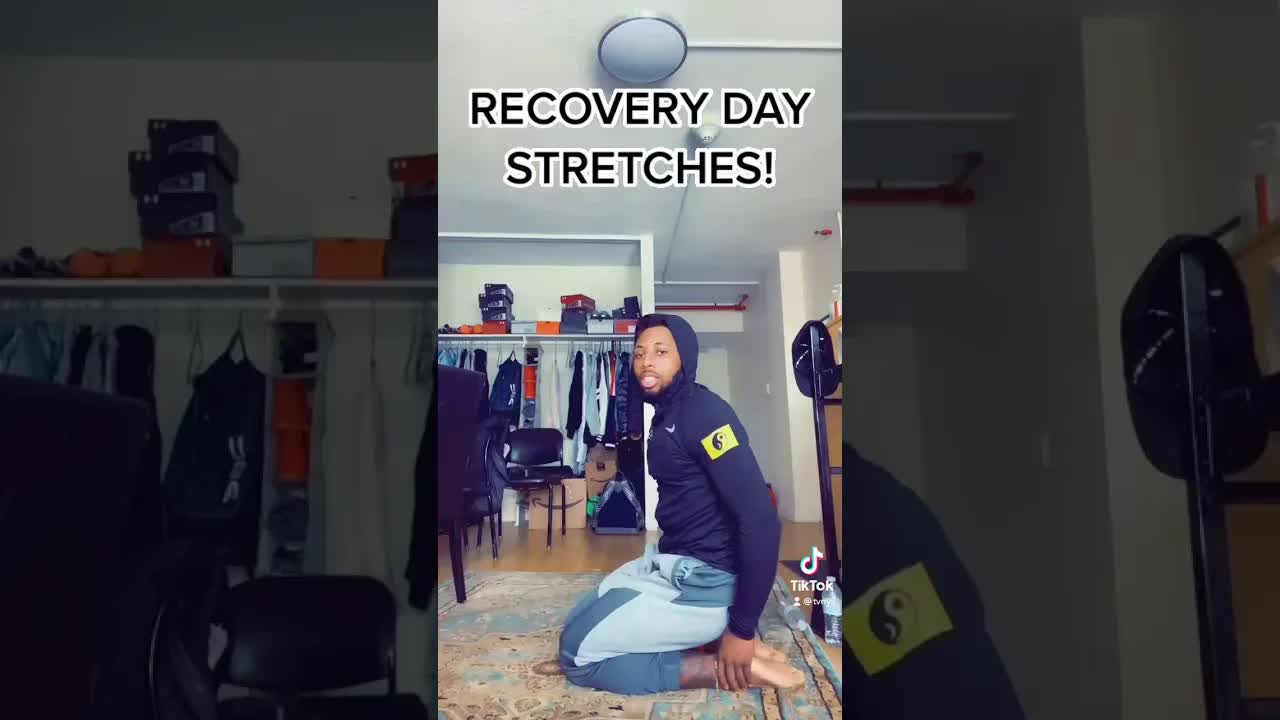 recovery day stretches for legs, calfs and quads