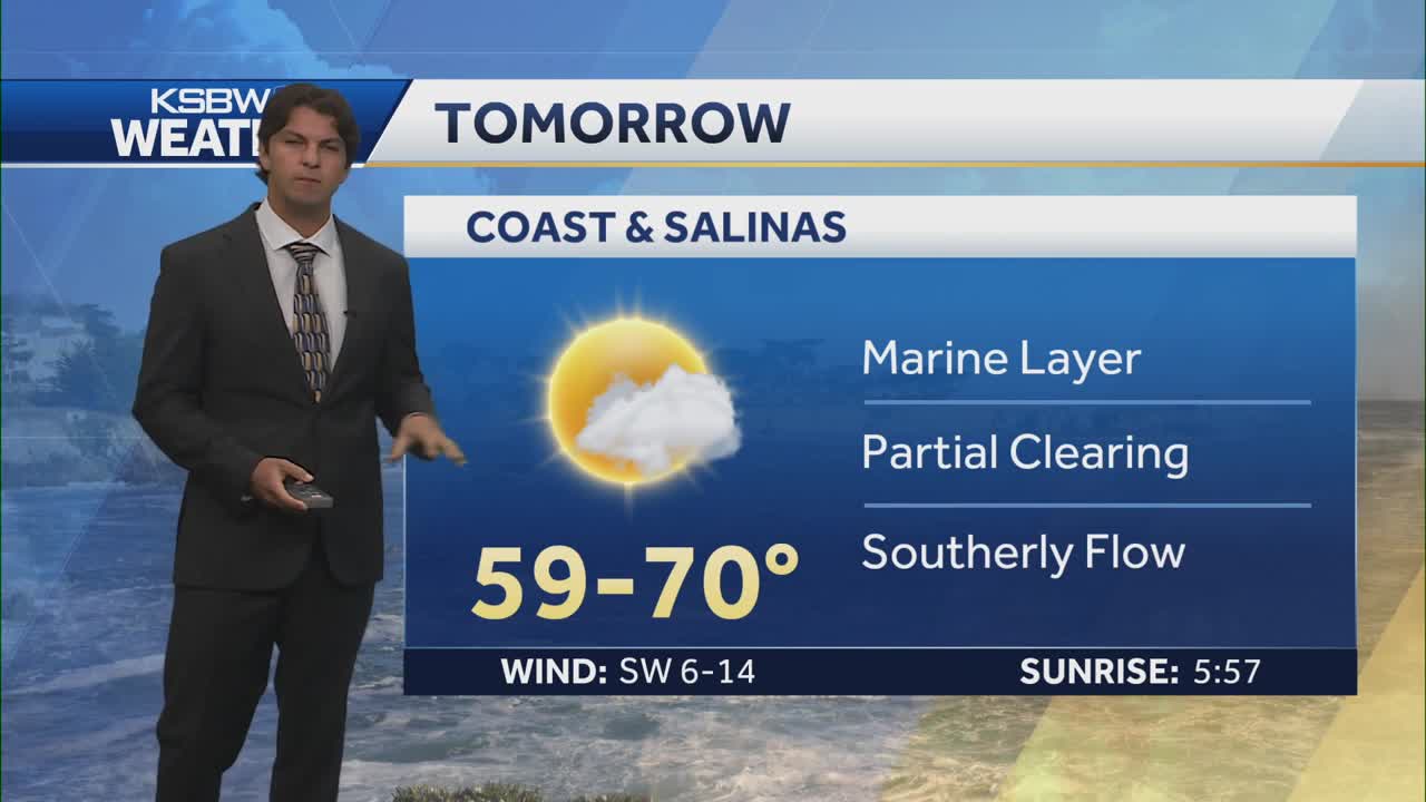 Partial clearing of the marine layer on Saturday along the coast