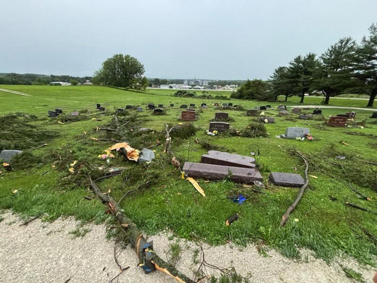 Severe storm damage caused by strong winds in Central City